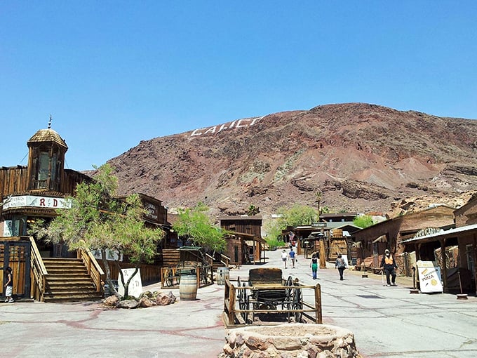 Main Street beckons with its wooden storefronts and dusty charm, where the "CALICO" hillside sign stands as the desert's version of Hollywood glamour.