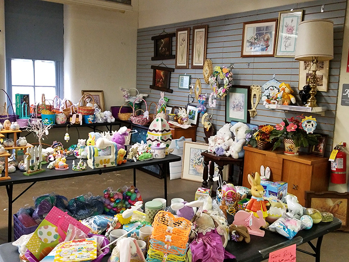 Easter bunnies and spring decor galore! This seasonal wonderland makes you wonder if the Easter Bunny himself does his shopping here.