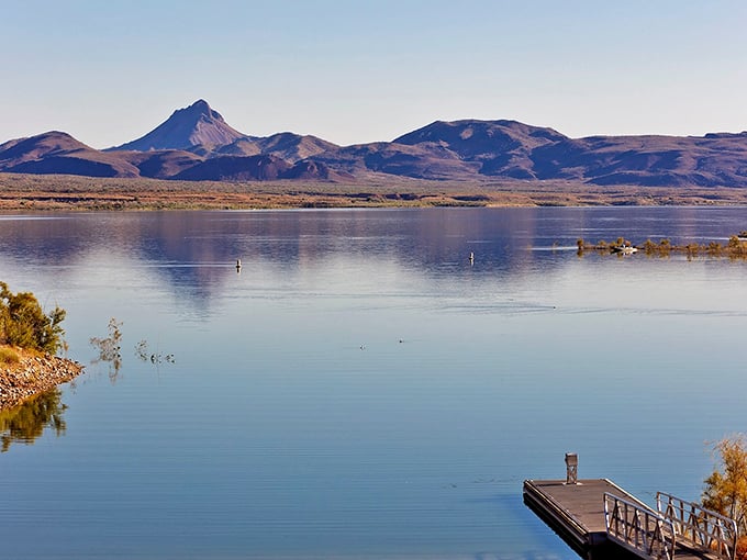 Mirror, mirror on the lake. Alamo's still waters perfectly reflect mountains that seem to touch the sky.
