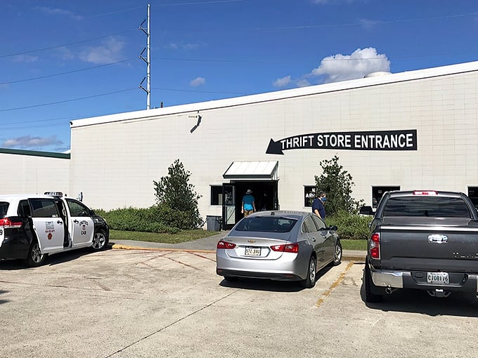 This unassuming entrance hides a wonderland of second-hand treasures &ndash; like finding Narnia behind the thrift store door.