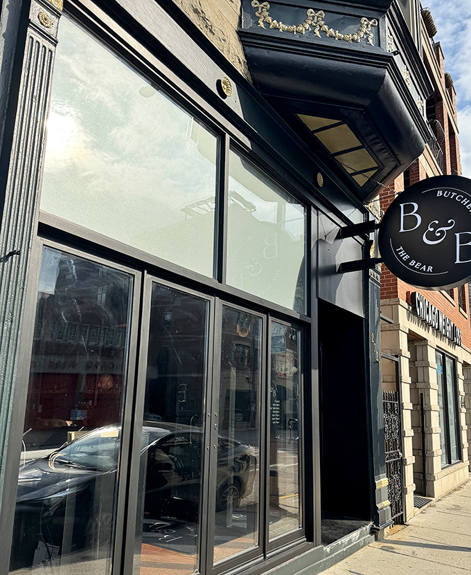 Modern storefront elegance meets butcher shop authenticity - where Chicago's meat lovers find their happy place.