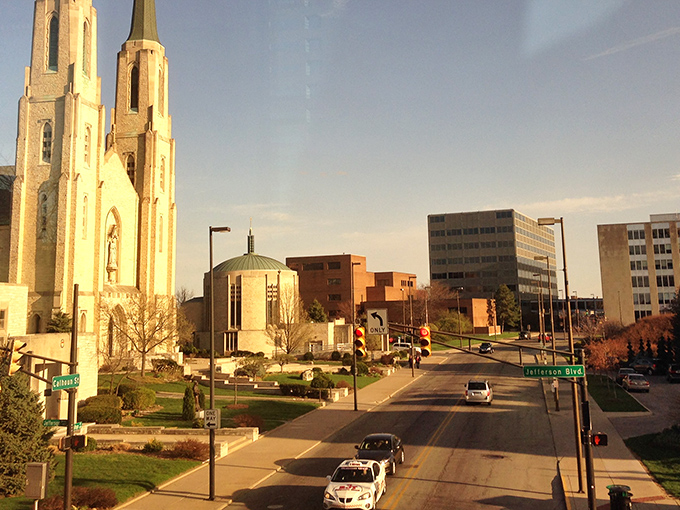 Fort Wayne's impressive cathedral spires reach skyward, anchoring a downtown where affordability meets unexpected cultural richness.