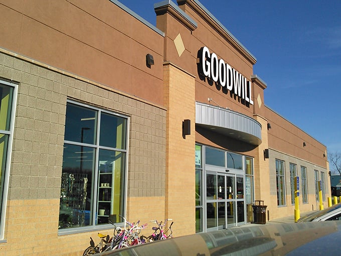 Goodwill Rochester stands tall with its welcoming facade. Where one person's castoffs become another's fantastic finds!