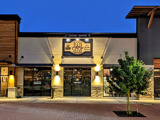 Clean lines and warm lighting create the perfect backdrop for serious steak conversations and memorable meals.