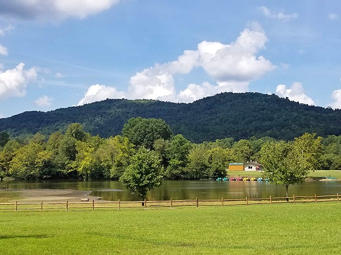 Indian Mountain's serene lake view proves Mother Nature is the ultimate landscape designer. Those mountains frame the water like artwork.
