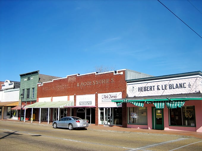 Jennings' colorful downtown storefronts look like they're waiting for a Norman Rockwell painting session – timeless Americana at its finest.