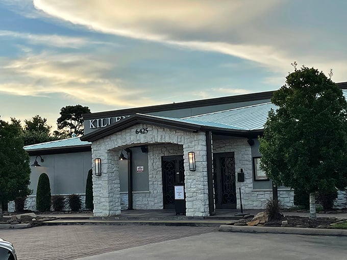 Killen's stone facade promises something timeless – just like the perfect medium-rare ribeye waiting inside.