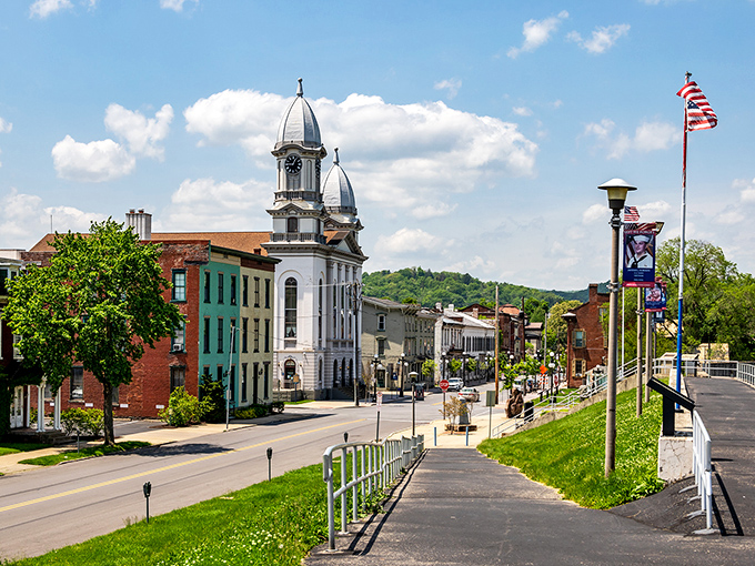 Lock Haven's historic downtown buildings stand proudly along Route 209, offering character you can't find in cookie-cutter suburbs. 