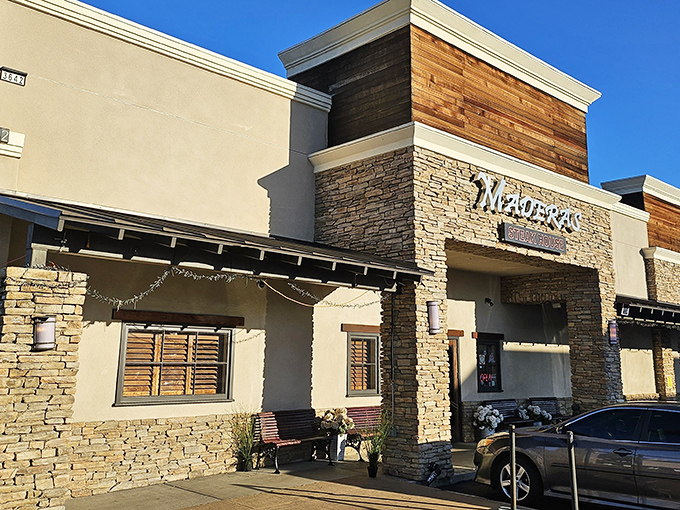 Maderas combines stone and wood like nature intended. The perfect rustic-modern backdrop for a serious steak adventure.