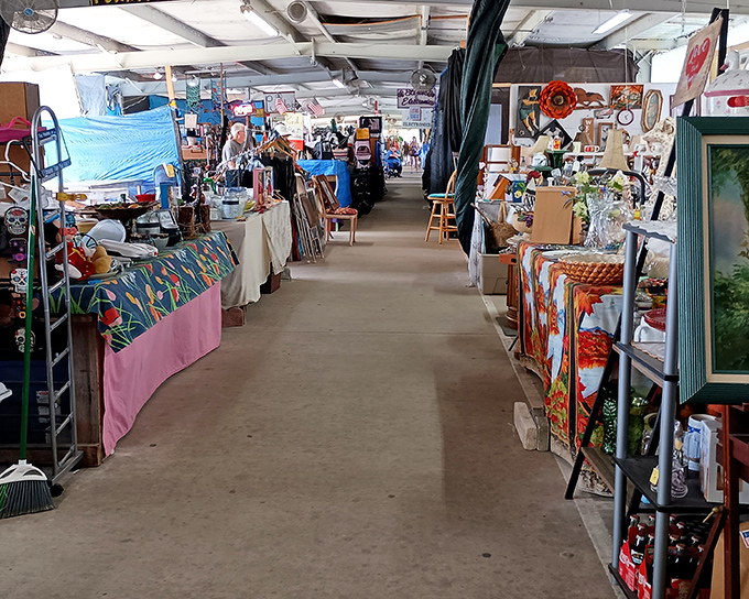 A shopper's paradise where aisles of merchandise create a maze of possibility&mdash;every table a new adventure waiting to unfold.