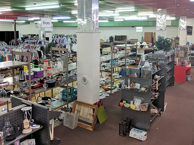 Nearly New Shop's expertly organized interior would make Marie Kondo weep with joy. Every hanger tells a story!