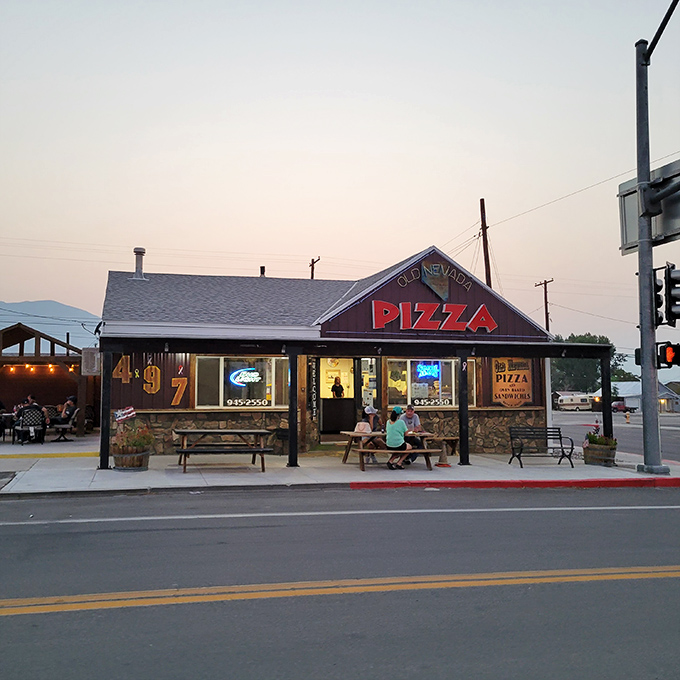 Old Nevada Pizza's rustic stone facade looks straight out of a Western&mdash;but the pizza is straight out of heaven.