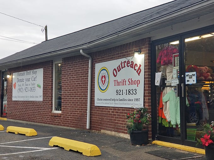 Behind this unassuming brick facade, Outreach Thrift Shop has been turning donations into discoveries since 1997.