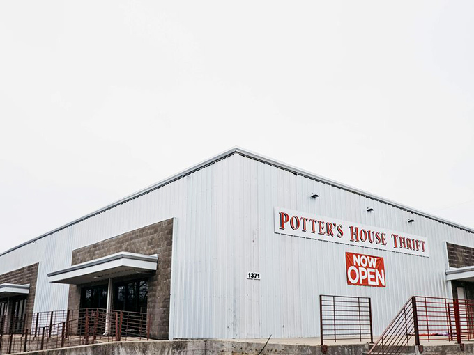Potter's House stands proud in white and red, like the world's most inviting bargain fortress.