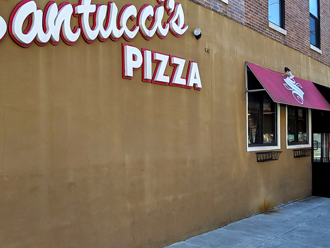 Santucci's Pizza: That plain beige wall hides pizza treasures inside. Like finding out your quiet neighbor used to tour with The Rolling Stones.