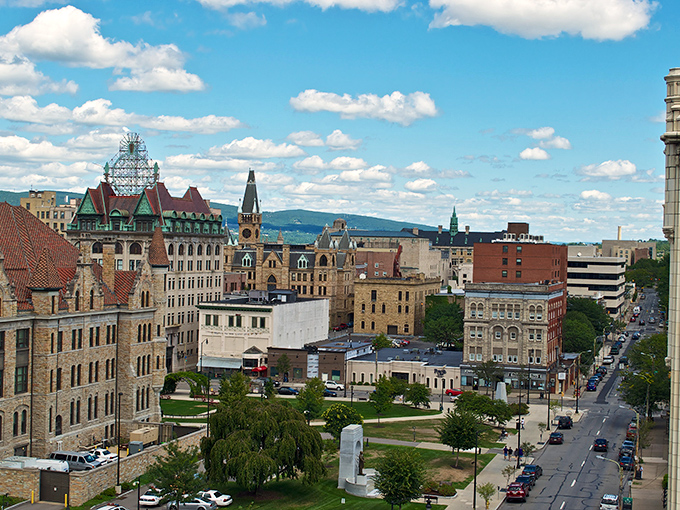 Scranton's downtown skyline tells the story of its industrial past through brick and stone &ndash; a living museum of American ambition.