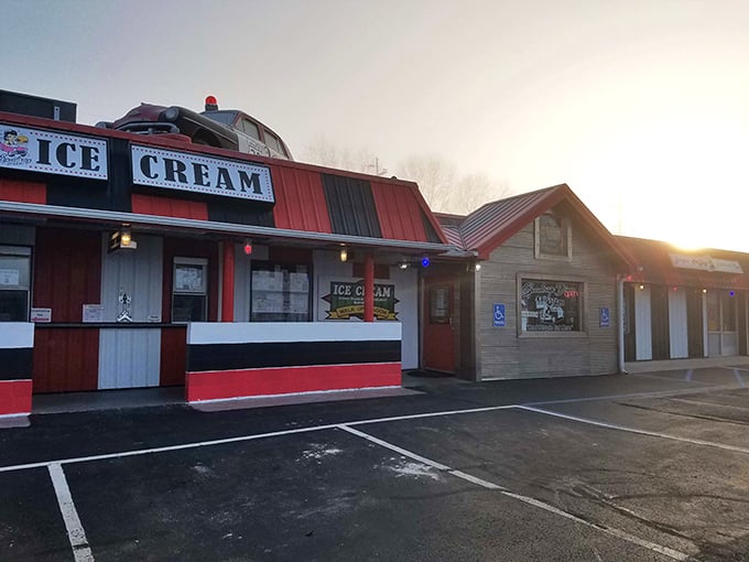 The SpeedTrap Diner's red and white charm is the only thing that'll catch you off guard&mdash;besides their massive ice cream scoops!