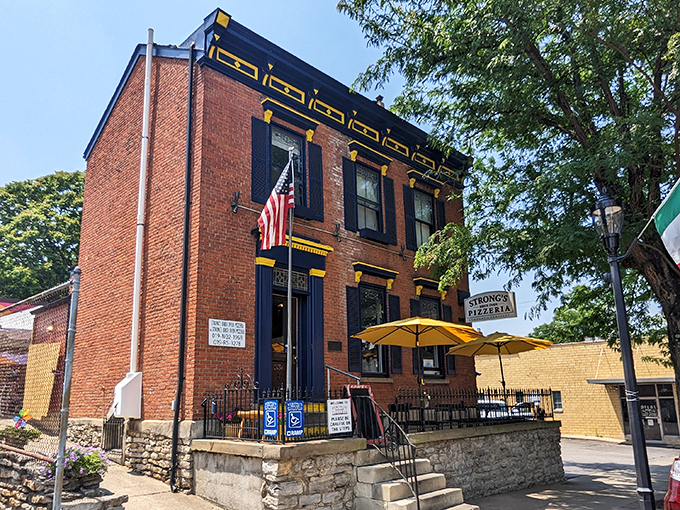 Historic brick outside, blazing hot oven inside. This Newport gem is where pizza meets architectural character.