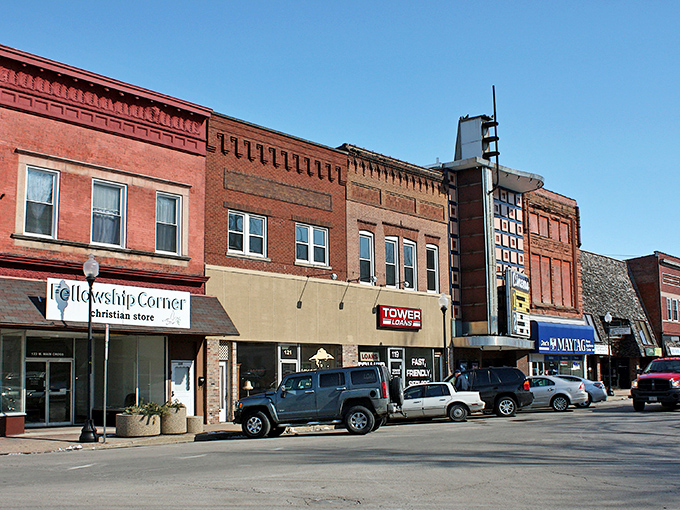 Taylorville's nostalgic main street could be a movie set for "Small Town America," complete with charming storefronts and zero traffic jams.