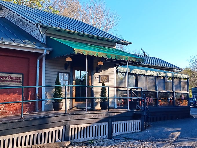 The Depot Grille's charming exterior hints at its railroad past. This isn't just dinner&mdash;it's a journey through Staunton's history.
