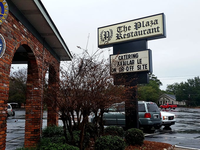 The Plaza's classic brick arches have welcomed hungry Thomasville diners for generations &ndash; some for the oysters, most for the steaks.