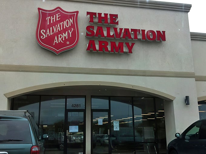 The Salvation Army's familiar shield welcomes thrifters and donors alike. Your purchases here fund programs that transform lives in your community.