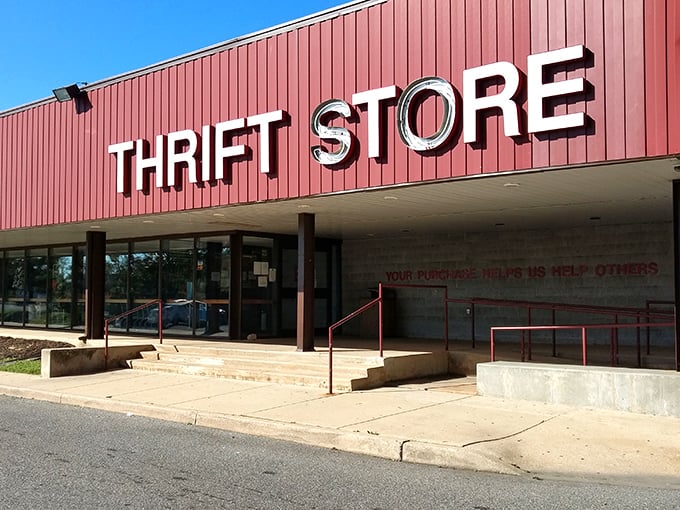 This red-striped storefront holds more surprises than your grandmother's attic and twice the charm. 