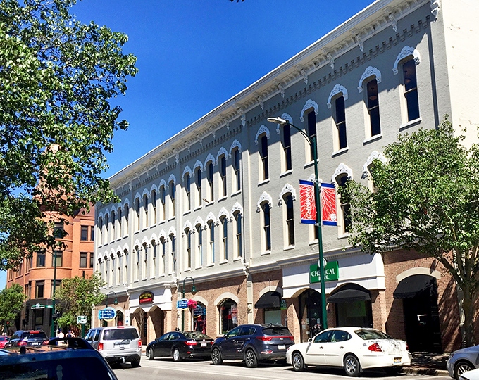 Traverse City's elegant architecture houses modern shops and eateries &ndash; affordable luxury in Michigan's northern gem!