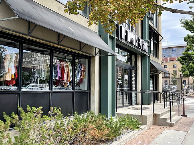 Uptown Cheapskate brings downtown style to uptown budgets with its sleek, modern storefront in Salt Lake City.
