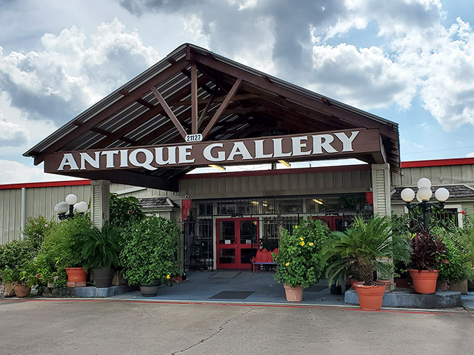 The Antique Gallery's welcoming facade feels like the starting line of a treasure hunt marathon&mdash;pace yourself, there's plenty inside!