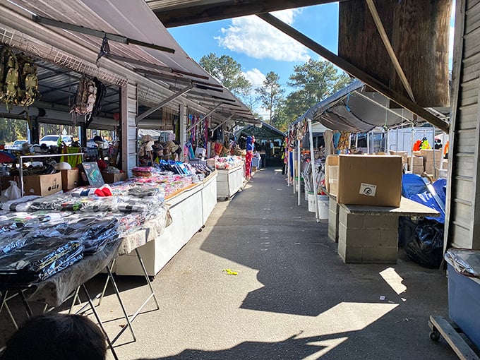 Where shoppers become explorers! Barnyard Flea Market's sprawling layout promises discoveries around every corner &ndash; comfortable shoes required!