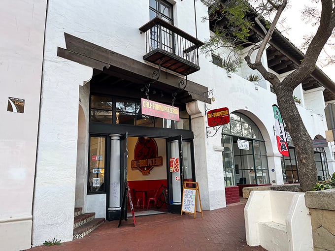 That white stucco exterior isn't just pretty&mdash;it's housing some of Santa Barbara's most beloved pizza creations.