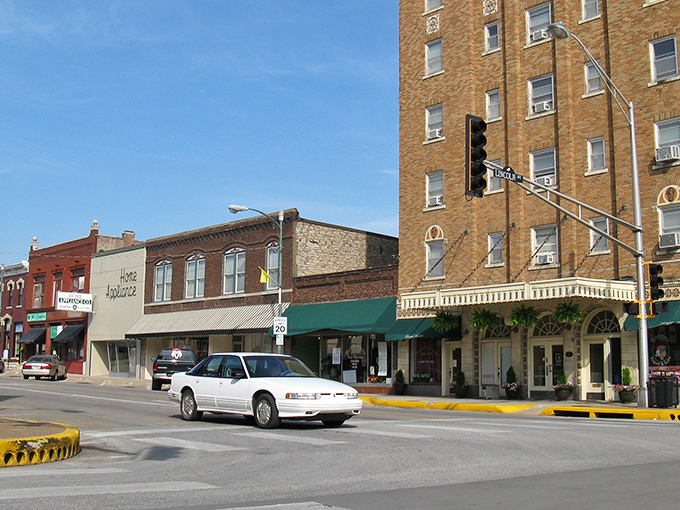 Awnings provide shade for both buildings and budgets in Chanute, where retirement dollars find their happy place.