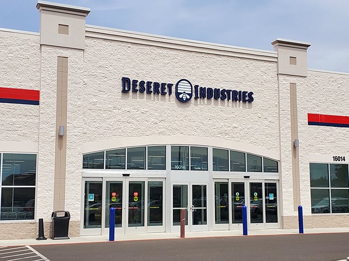 Clean lines and ample parking at Deseret Industries - like the Swiss Army knife of thrift stores, it's ready for anything!