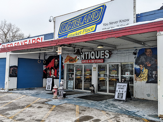 Dixieland Flea Market: The "over 50 years" sign isn't just marketing&mdash;it's a promise of history waiting to be rediscovered and rehomed.