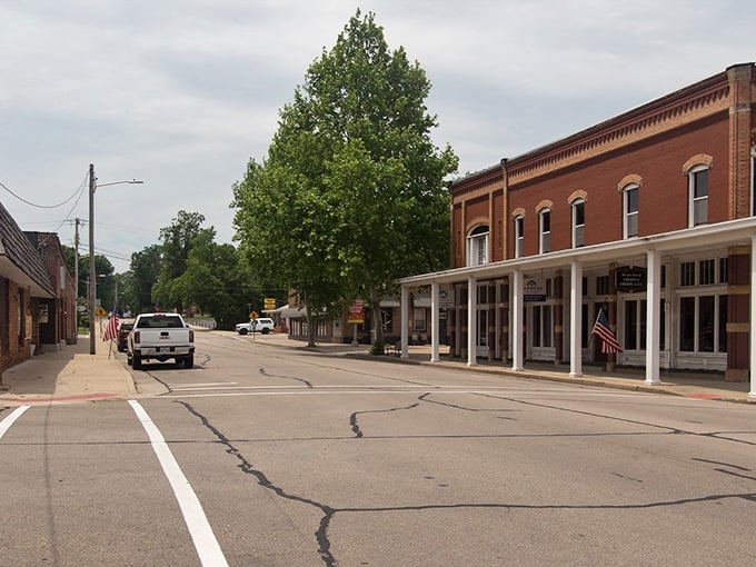 These colorful brick buildings in downtown Farmington house local businesses where your name matters more than your credit score.