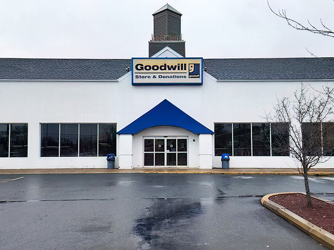Another angle of Goodwill's welcoming facade. The parking lot's always full for a reason&mdash;treasure awaits inside!