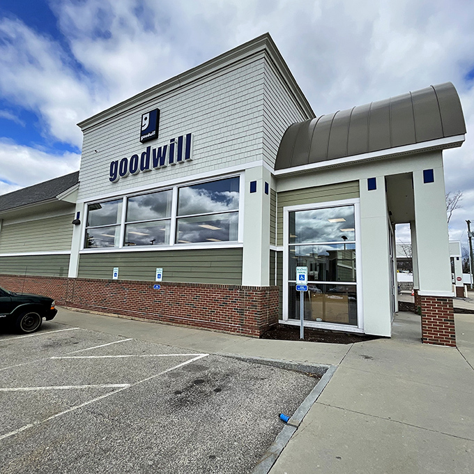 Clean lines and wide aisles make Goodwill shopping feel like a department store experience &ndash; minus the department store prices!