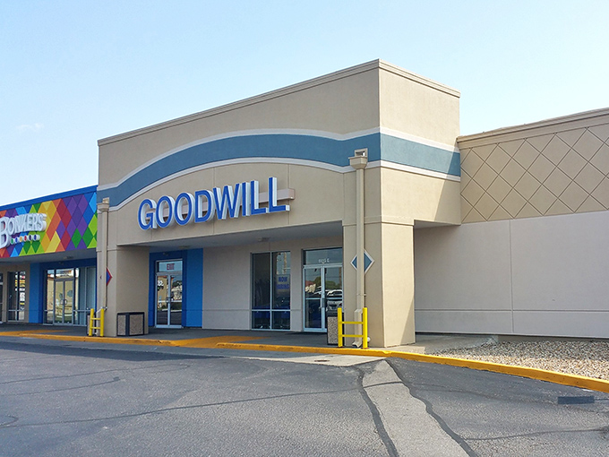 A sea of garments awaits at Goodwill. Each rack holds someone's past fashion choices ready to become your next favorite outfit.