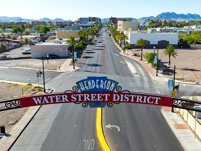 Downtown Henderson welcomes you with palm trees and mountain views. Like Miami and Denver had a baby that's easier on your wallet!