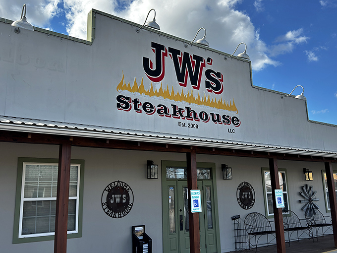 No fancy frills needed when the steaks speak this loudly. JW's daytime facade masks the evening magic happening inside those doors.