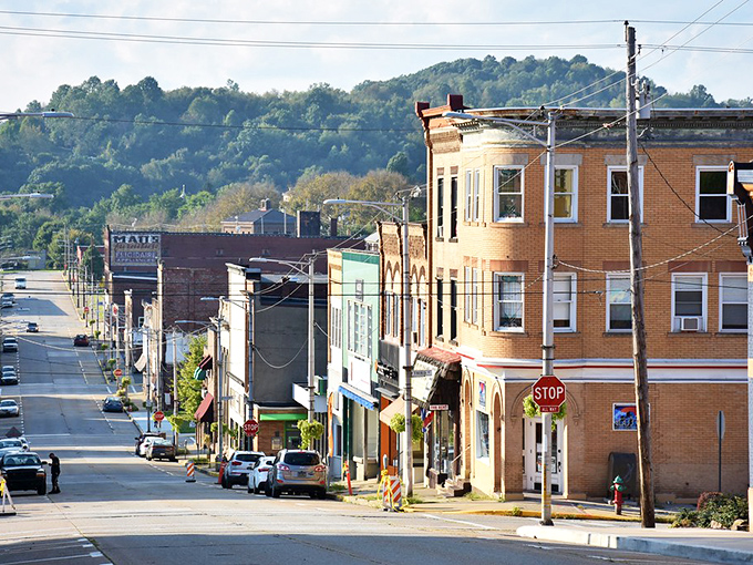 Jeannette's sloping streets reveal layers of affordable housing nestled against green hills. The town's elevation provides scenic views without the elevated cost of living.
