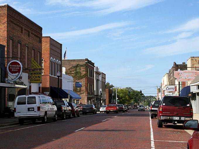 Brick storefronts line Minden's welcoming Main Street. The perfect backdrop for your next "I've found the good life" social media post.