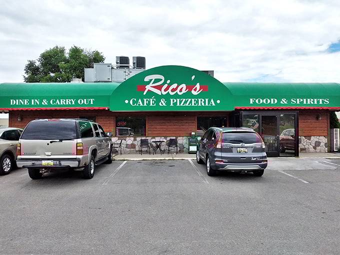 Where the locals go when pizza cravings hit! Rico's welcoming facade is like a beacon for hungry travelers.