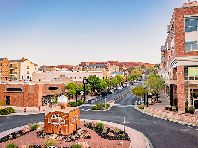 Desert charm meets small-town hospitality where every storefront feels like a friendly neighborhood invitation.