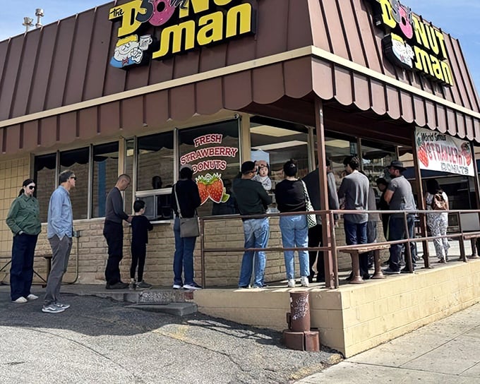 Those famous strawberry-stuffed creations draw crowds year-round. Worth every minute in line, worth every calorie.
