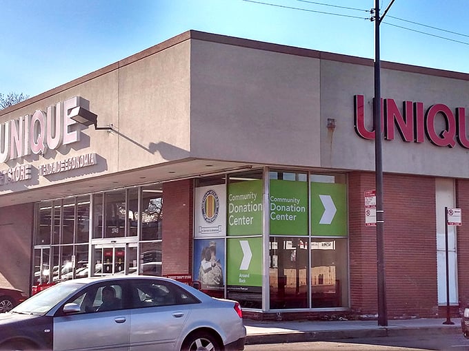 Rain can't dampen the thrill of the hunt at Unique Thrift. That puddle-dotted parking lot leads to a wonderland of secondhand surprises.