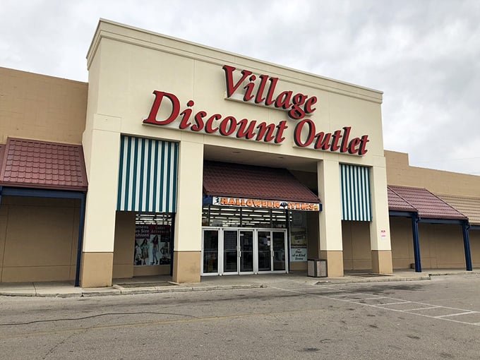 The unassuming exterior of Village Discount hides a cavernous wonderland within. Like Dr. Who's TARDIS, it's much bigger on the inside!