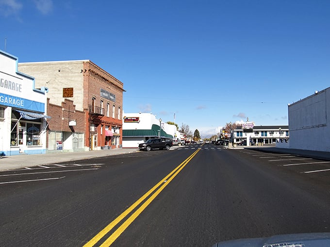 This quiet Yerington street corner might not scream excitement, but that's exactly the point of affordable small-town living.