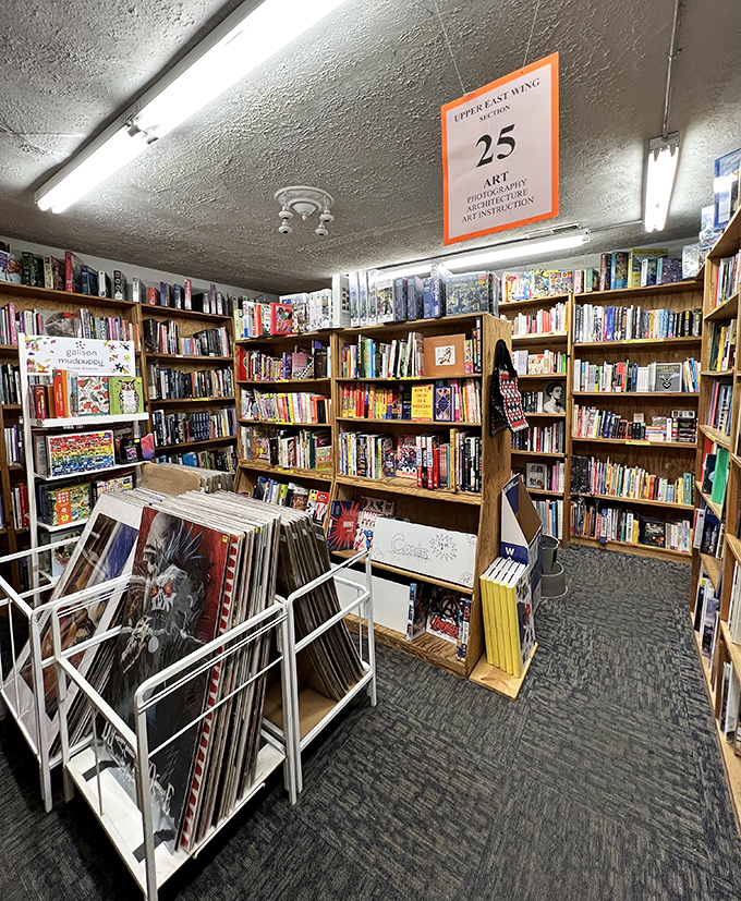 Room 25's art section: where coffee table books go to make friends and empty your wallet with their irresistible glossy pages.